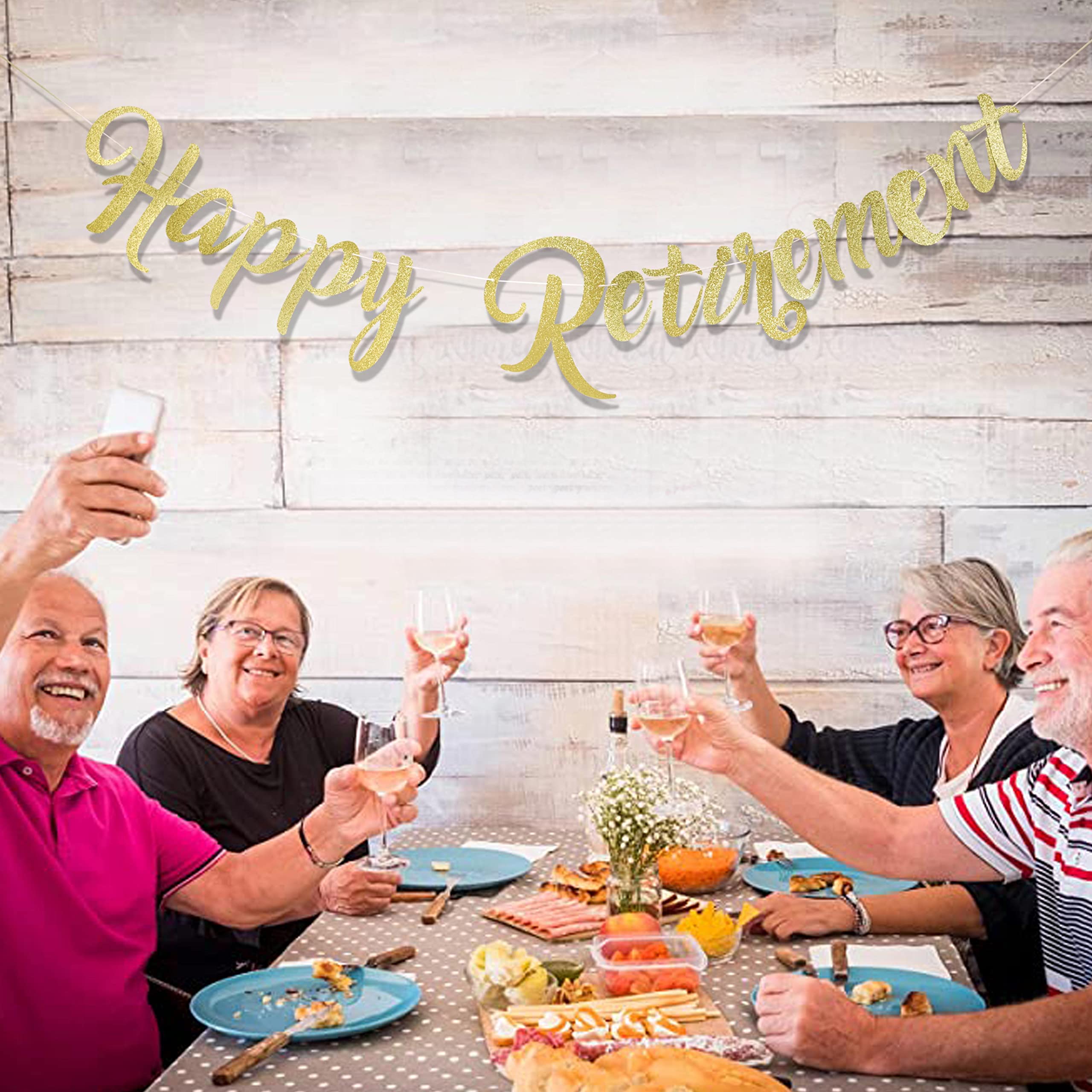 Happy Retirement Banner - Retirement Party Decorations,retirement Banner,happy Retirement Sign,glitter Banner Retirement Decor,office Work Party