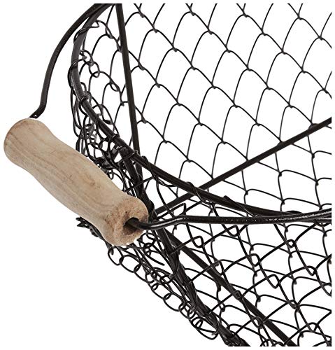 10" Oval Wire Basket with Wooden Handles - Vintage Style - By Trademark Innovations