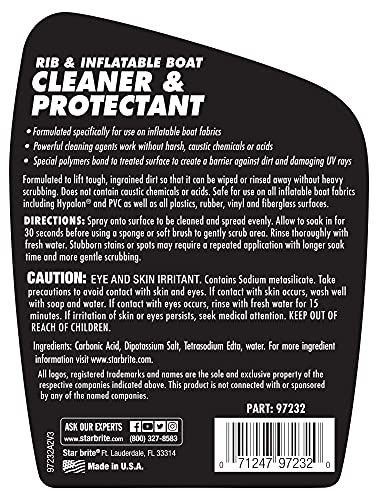 STAR BRITE Rib & Inflatable Boat Cleaner & UV Protectant Spray - Lift Dirt, Grime & Restore Color While Protecting Against Salt Deposits, Stains & Sun Damage 32 OZ (097232)