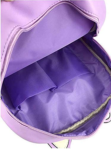 Ita Backpacks Girls Cute Rucksack Cat Ears Design Daypack Ladies Summer Beach Bag Transparent Windows for DIY Pins Decors, Purple