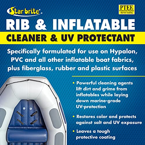 STAR BRITE Rib & Inflatable Boat Cleaner & UV Protectant Spray - Lift Dirt, Grime & Restore Color While Protecting Against Salt Deposits, Stains & Sun Damage 32 OZ (097232)