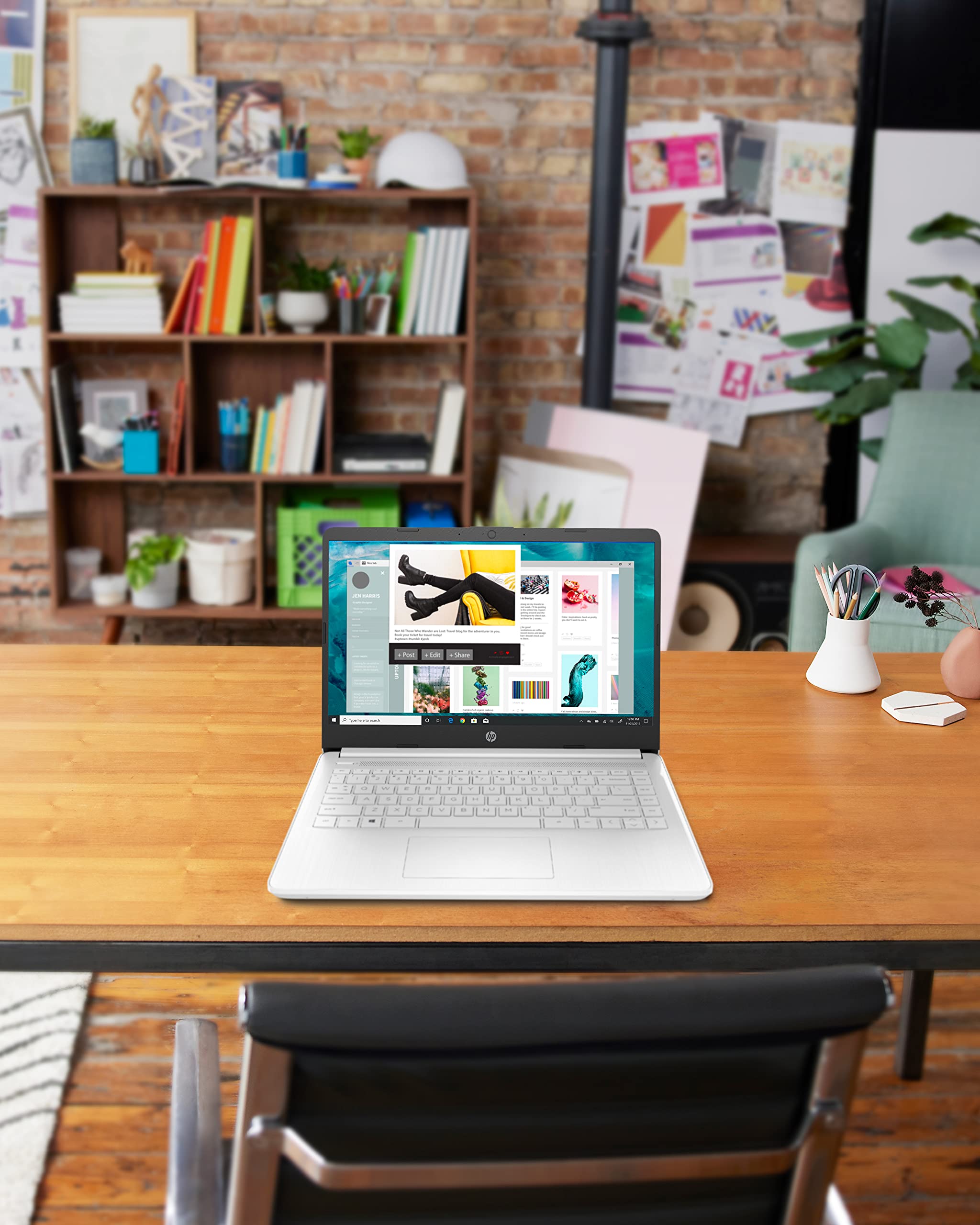 HP 14 Laptop, Intel Celeron N4020, 4 GB RAM, 64 GB Storage, 14-inch Micro-edge HD Display, Windows 10 Home, Thin & Portable, 4K Graphics, One Year of Microsoft 365 (14-dq0040nr, 2021, Snowflake White)
