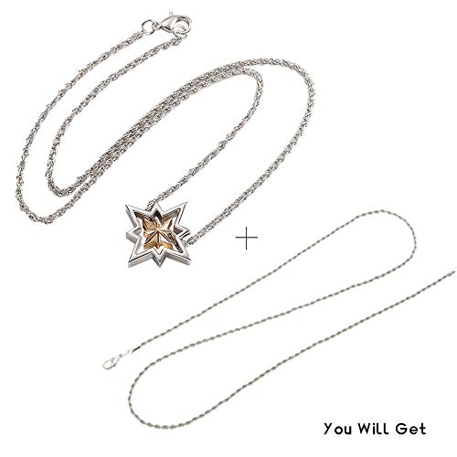 Captain Necklace Star Logo Pendent Detachable Charms 4-Way Wearing Anime Cosplay Accessories Women's Jewelry Silver
