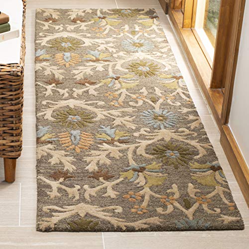 SAFAVIEH Cambridge Collection 2'6" x 14' Moss / Multi CAM235A Handmade Moroccan Premium Wool Runner Rug