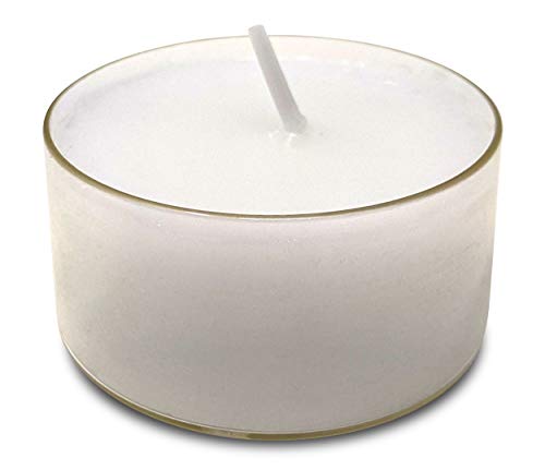 Ner Mitzvah Tea Light Candles - 16 Pack - White Unscented Tealight Candles - Long Burning - 10 Hours