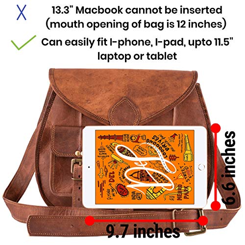 HB Handmade Crossbody Shoulder Bag Women Vintage Style Genuine Leather Purse 14" x 10"
