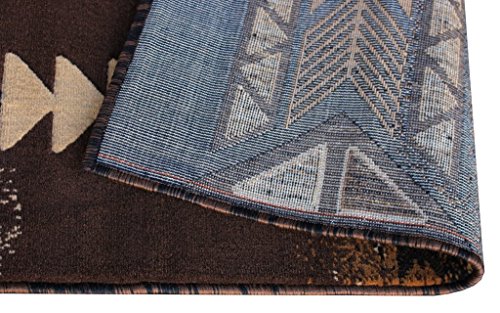 Southwest Native American Indian Chocolate Carpet Area Rug (8 Feet X 10 Feet)
