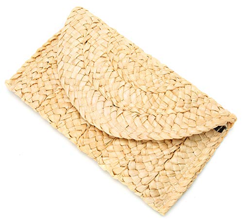 Obosoyo Women's Straw Clutch bags Handbag Straw Purse Envelope Bag Wallet Summer Beach Bag Woven Bag Purse Wallet