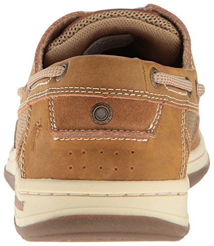 Margaritaville Men's Anchor Lace Boat Shoes-Lightweight and Durable 2 Eye Lace Up, Light Tan, 10