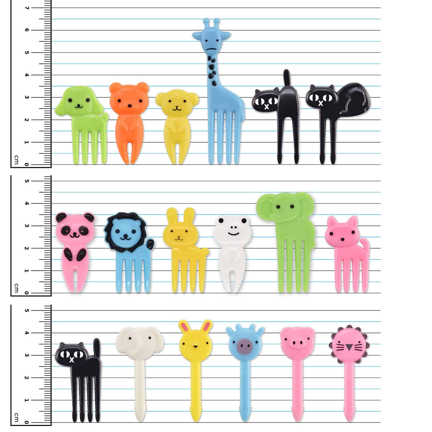 MEFIT CARE Cute Bento Box Accessories Food Picks for Kids Cocktail Forks Lunch Fun Stuff Mini Plastic Flat Toothpicks Decorativos Reusable Utensils