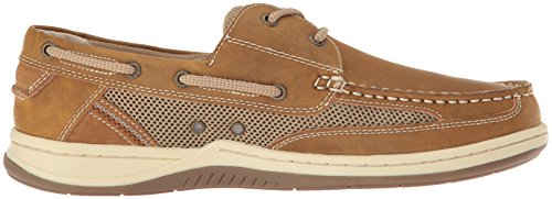 Margaritaville Men's Anchor Lace Boat Shoes-Lightweight and Durable 2 Eye Lace Up, Light Tan, 10