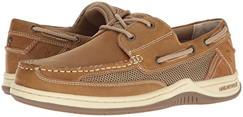 Margaritaville Men's Anchor Lace Boat Shoes-Lightweight and Durable 2 Eye Lace Up, Light Tan, 10
