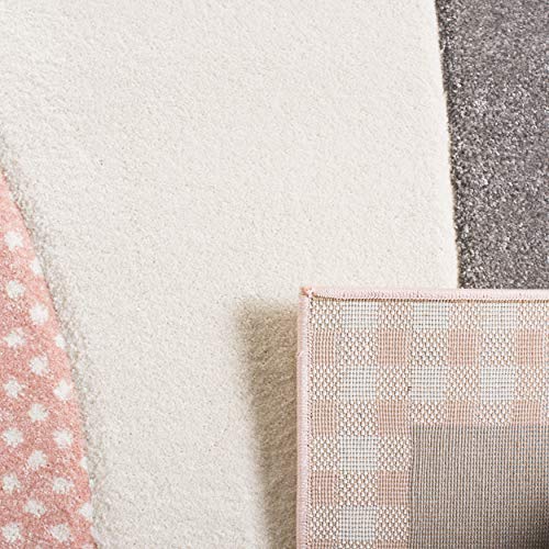 SAFAVIEH Carousel Kids Collection 5'3" x 7'6" Pink / Grey CRK134P Cat Nursery Playroom Area Rug
