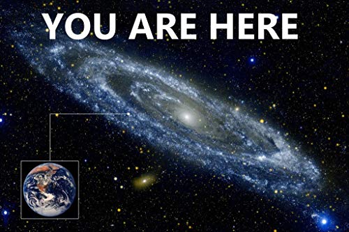 You are Here Galaxy Cool Solar System Human Earth Location Classroom Decorations NASA Milky Way Posters Science Room Kids Toddlers Teens Educational Astronomy Cool Wall Decor Art Print Poster 36x24