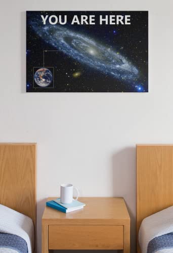 You are Here Galaxy Cool Solar System Human Earth Location Classroom Decorations NASA Milky Way Posters Science Room Kids Toddlers Teens Educational Astronomy Cool Wall Decor Art Print Poster 36x24