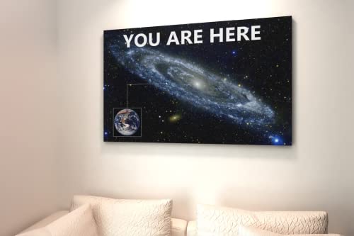 You are Here Galaxy Cool Solar System Human Earth Location Classroom Decorations NASA Milky Way Posters Science Room Kids Toddlers Teens Educational Astronomy Cool Wall Decor Art Print Poster 36x24