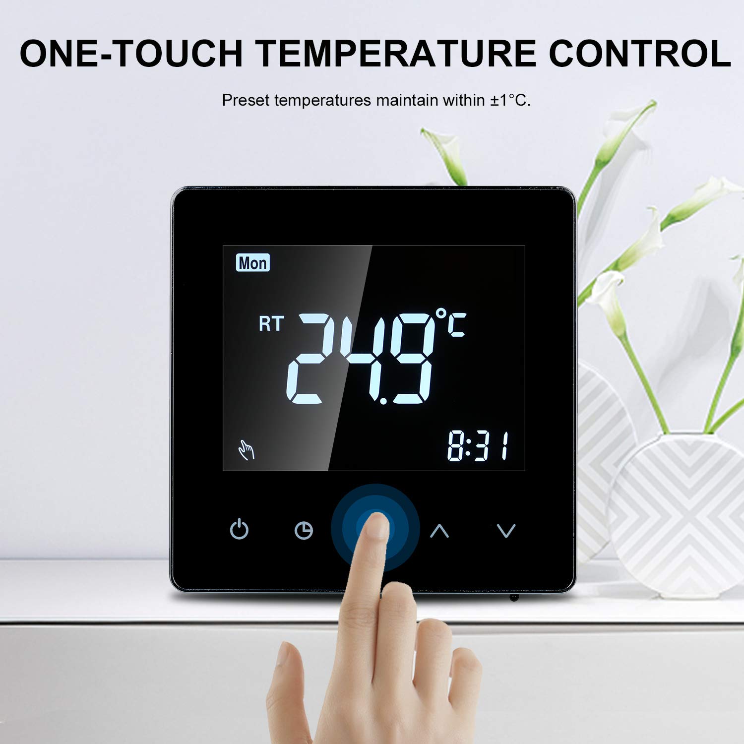 Smart Thermostat, Alexa Thermostats for home, LCD Touch-screen Programmable Thermostat with Water Heating, 3A Digital Temperature Controller for Home School Office Hotel