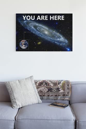 You are Here Galaxy Cool Solar System Human Earth Location Classroom Decorations NASA Milky Way Posters Science Room Kids Toddlers Teens Educational Astronomy Cool Wall Decor Art Print Poster 36x24