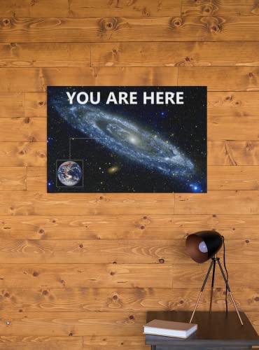 You are Here Galaxy Cool Solar System Human Earth Location Classroom Decorations NASA Milky Way Posters Science Room Kids Toddlers Teens Educational Astronomy Cool Wall Decor Art Print Poster 36x24