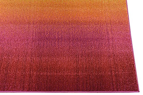 Unique Loom Estrella Collection, Gradient, Sunset, Abstract, Bright Colors Area Rug, 7 x 10 ft, Pink/Gold