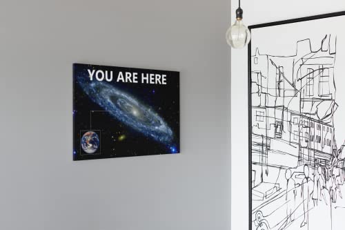 You are Here Galaxy Cool Solar System Human Earth Location Classroom Decorations NASA Milky Way Posters Science Room Kids Toddlers Teens Educational Astronomy Cool Wall Decor Art Print Poster 36x24