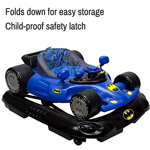 KidsEmbrace Batman Baby Activity Walker, DC Comics Car, Music and Lights, Blue