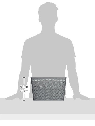 Whitmor Resin Form Tote, Large, Silver
