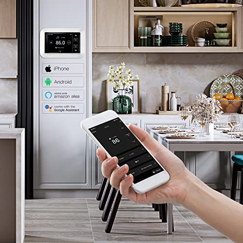 Ubipol Smart WiFi 7 Day/4 Periods Programmable Touchscreen Home Thermostat with Zone Remote Sensor, Compatible with Alexa and Google Assistant