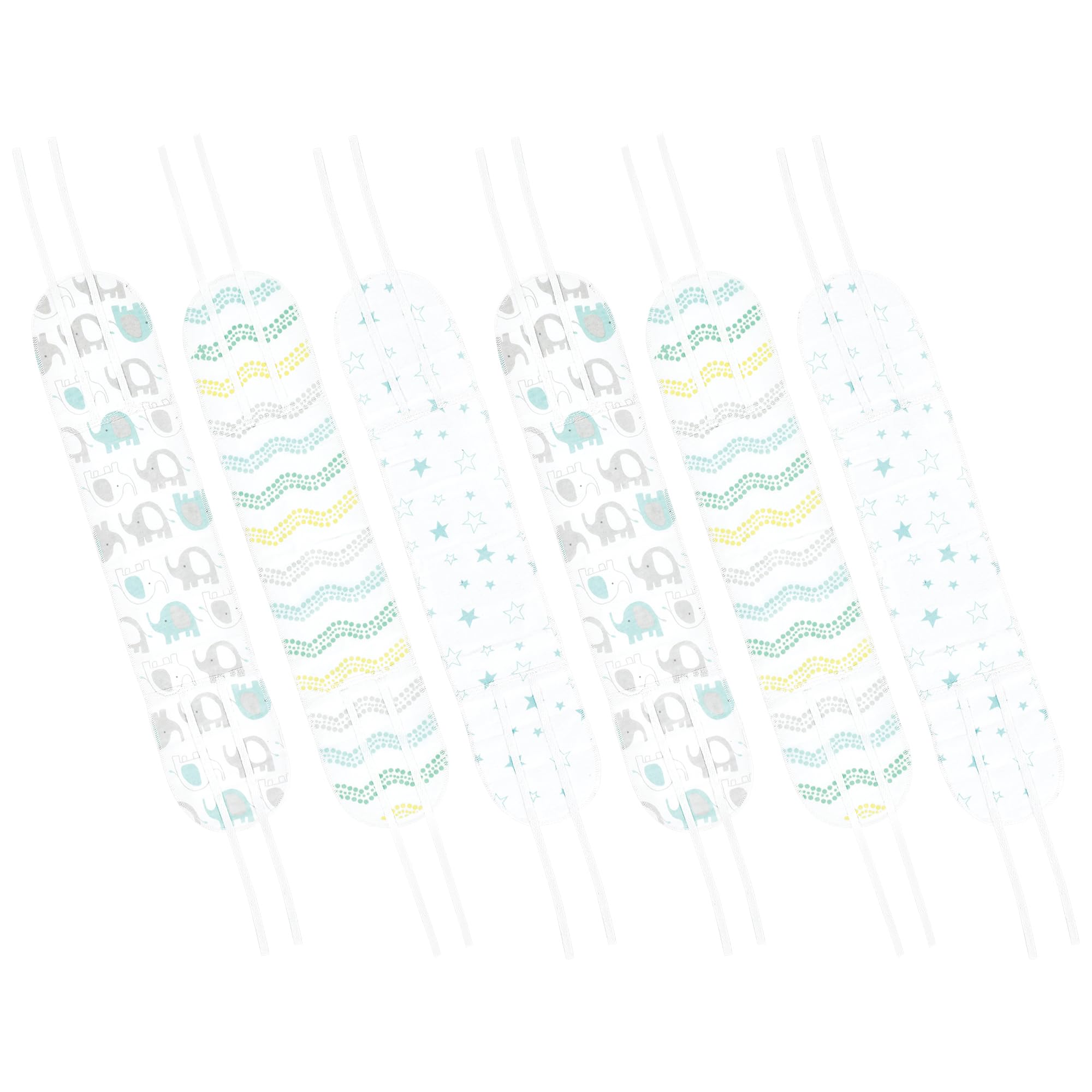 Luvable Friends Unisex Baby Belly Binder 6pk, Basic Elephant, 0-6 Months