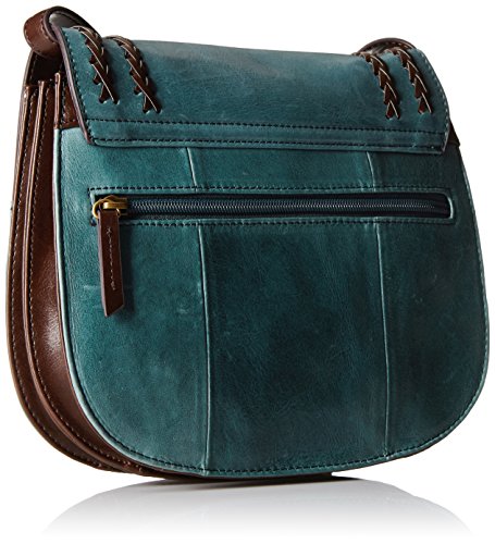Tignanello Boho Classic Vintage Leather Saddle Bag, Juniper/Dark Brown