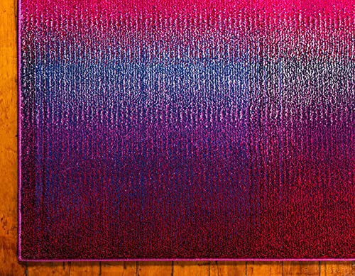 Unique Loom Estrella Collection, Gradient, Sunset, Abstract, Bright Colors Area Rug, 7 x 10 ft, Pink/Gold