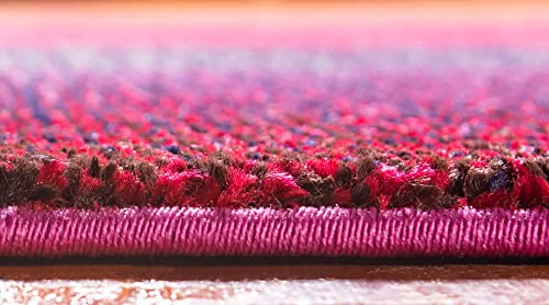 Unique Loom Estrella Collection, Gradient, Sunset, Abstract, Bright Colors Area Rug, 7 x 10 ft, Pink/Gold