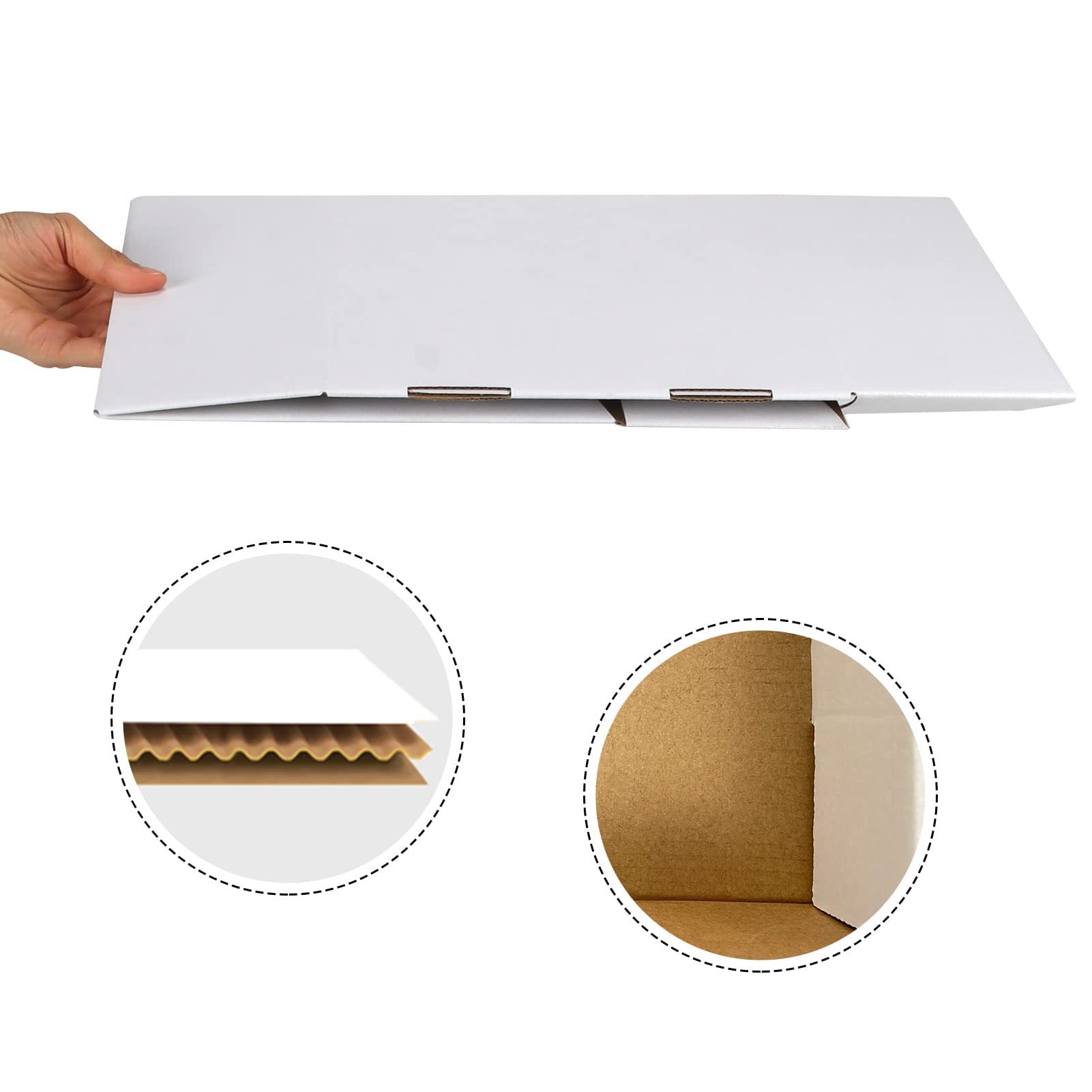 RLAVBL Shipping Boxes 12x9x4 Set of 20, White Corrugated Cardboard Box
