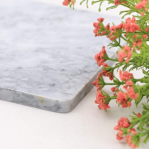 Rectangular Marble Vanity Tray for Counter, Bathroom, Dresser, Nightstand or Desk, 10-1/4" x 6-1/4"
