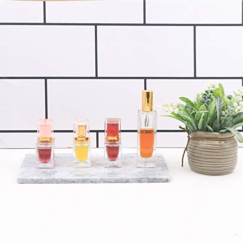 Rectangular Marble Vanity Tray for Counter, Bathroom, Dresser, Nightstand or Desk, 10-1/4" x 6-1/4"