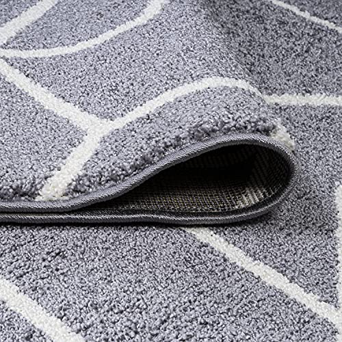 JONATHAN Y SEU101F-5 Tumbling Blocks Modern Geometric Indoor Area-Rug Contemporary Casual Easy-Cleaning Bedroom Kitchen Living Room Non Shedding, 5 X 8, Gray/White