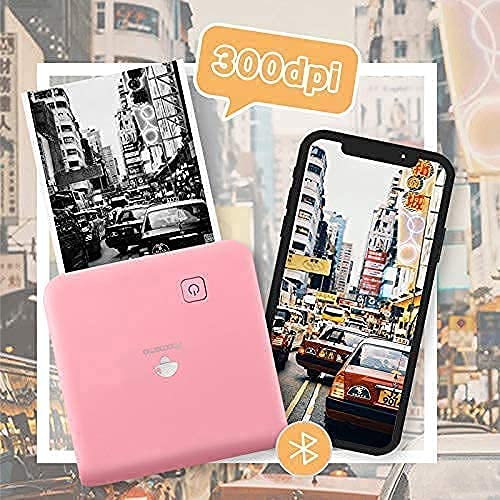 Phomemo M02 Pro Pocket Printer - with 3 Rolls Transparent White Paper, Compatible with iOS + Android for Plan Journal, Study Notes, Art Creation, Work, Gift