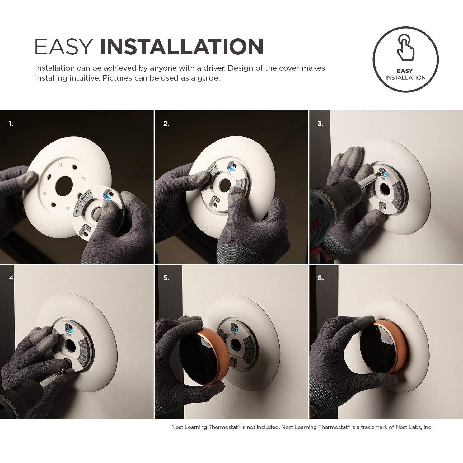 elago Wall Plate Cover Designed for Google Nest Learning Thermostat [White] - Compatible with Nest Learning Thermostat 1st/2nd/3rd Generation, Not Compatible with 2020 Models [US Patent Registered]