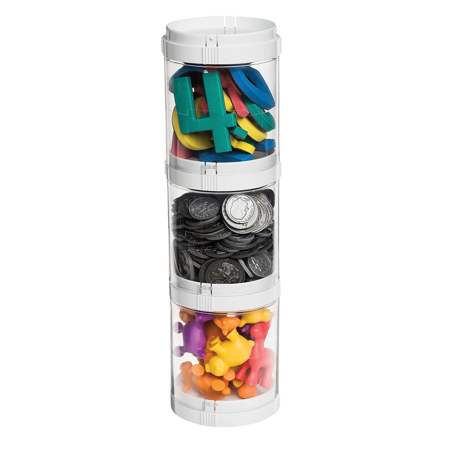 Deflecto Stacking Organizers, 3" x 11.67" x 3", 3 Compartments (20101CR)