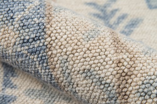 Momeni Anatolia Wool and Nylon Area Rug, 5'3" X 7'6", Blue
