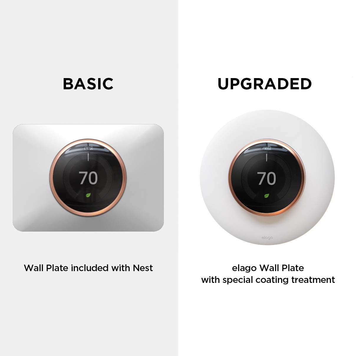 elago Wall Plate Cover Designed for Google Nest Learning Thermostat [White] - Compatible with Nest Learning Thermostat 1st/2nd/3rd Generation, Not Compatible with 2020 Models [US Patent Registered]