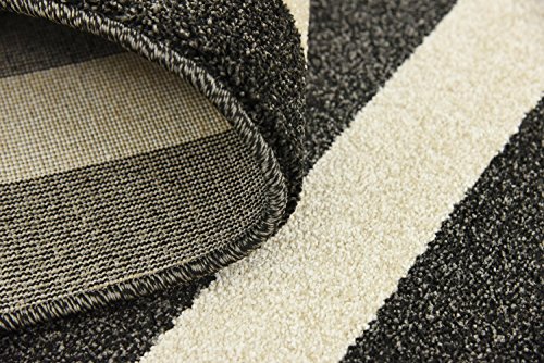 Unique Loom Athens Collection Classic Geometric Modern Border Design Area Rug, 7 ft x 10 ft, Black/Beige