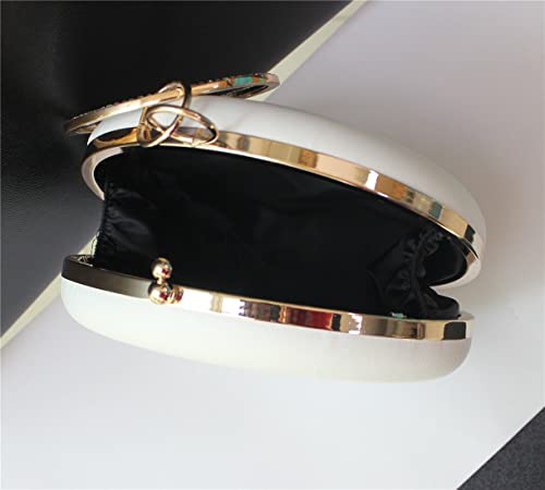 missfiona Womens Round Clutch Circle Evening Handbag Jeweled Top Handle Party Bag(Black Gold)