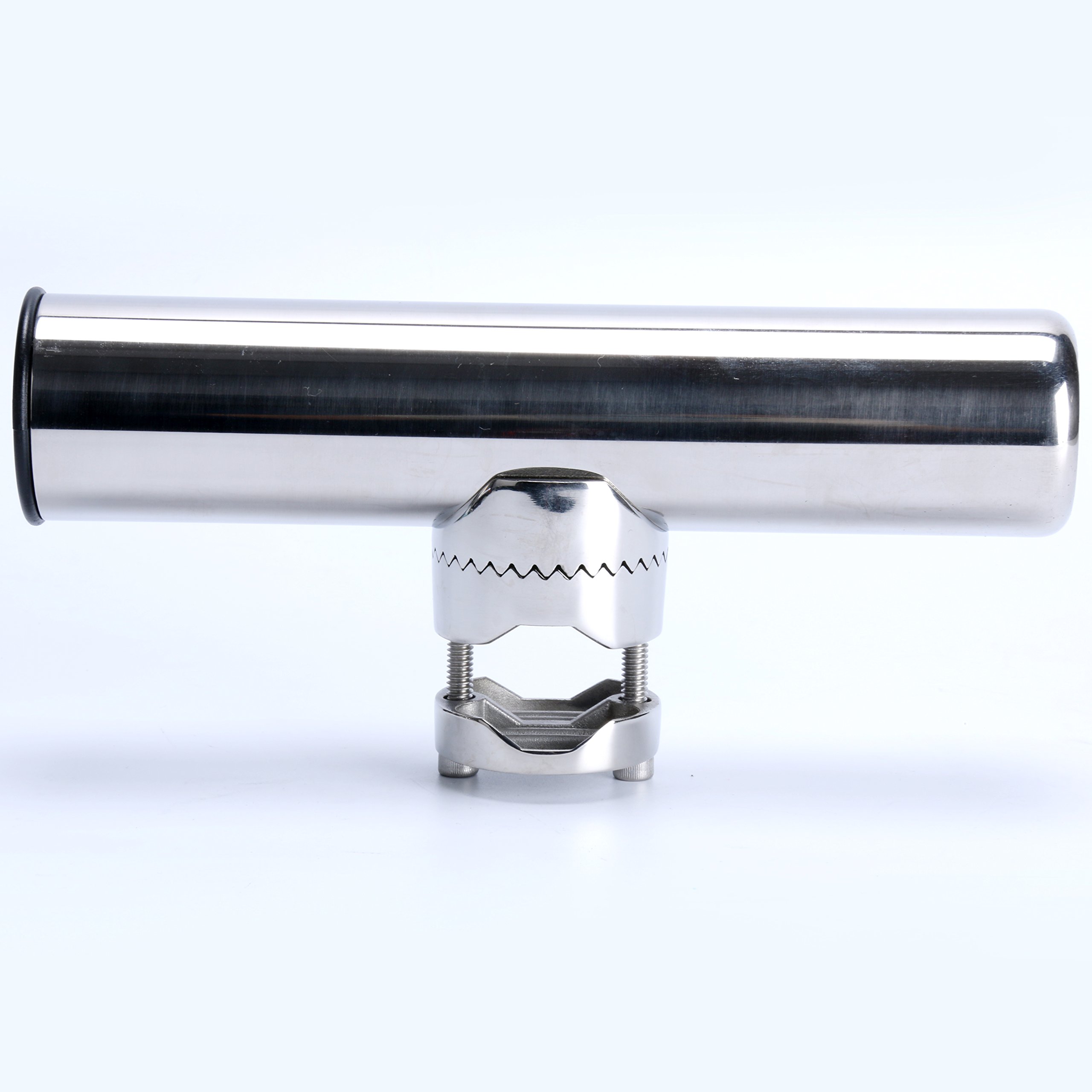 Amarine Made 4Pcs Marine Grade Stainless Steel Rail Mounted Clamp on Fishing Rod Holder for Rails 1" to 1-1/4"