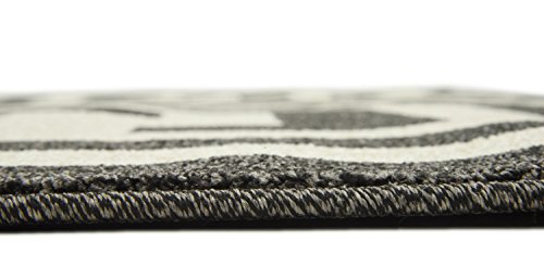 Unique Loom Athens Collection Classic Geometric Modern Border Design Area Rug, 7 ft x 10 ft, Black/Beige