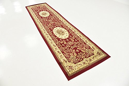 Unique Loom Versailles Collection Traditional Classic Medallion Motif Area Rug (2' 7 x 10' 0 Runner, Burgundy/ Ivory)