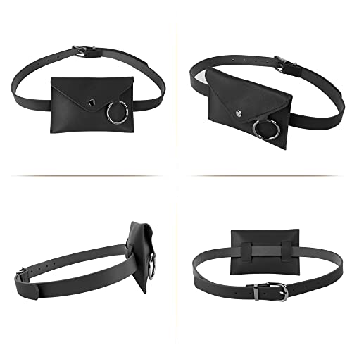 Danse Jupe Women Mini Envelope Waist Bag PU Leather Clutch Cell Phone Purse Chest Bag Black
