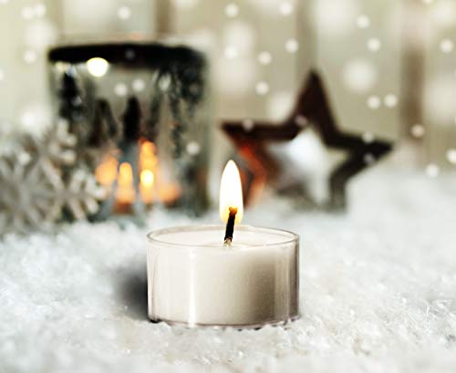 Ner Mitzvah Tea Light Candles - 100 Bulk Pack - White Unscented Tealight Candles in Clear Cup - Long Burning - 4.5 Hour