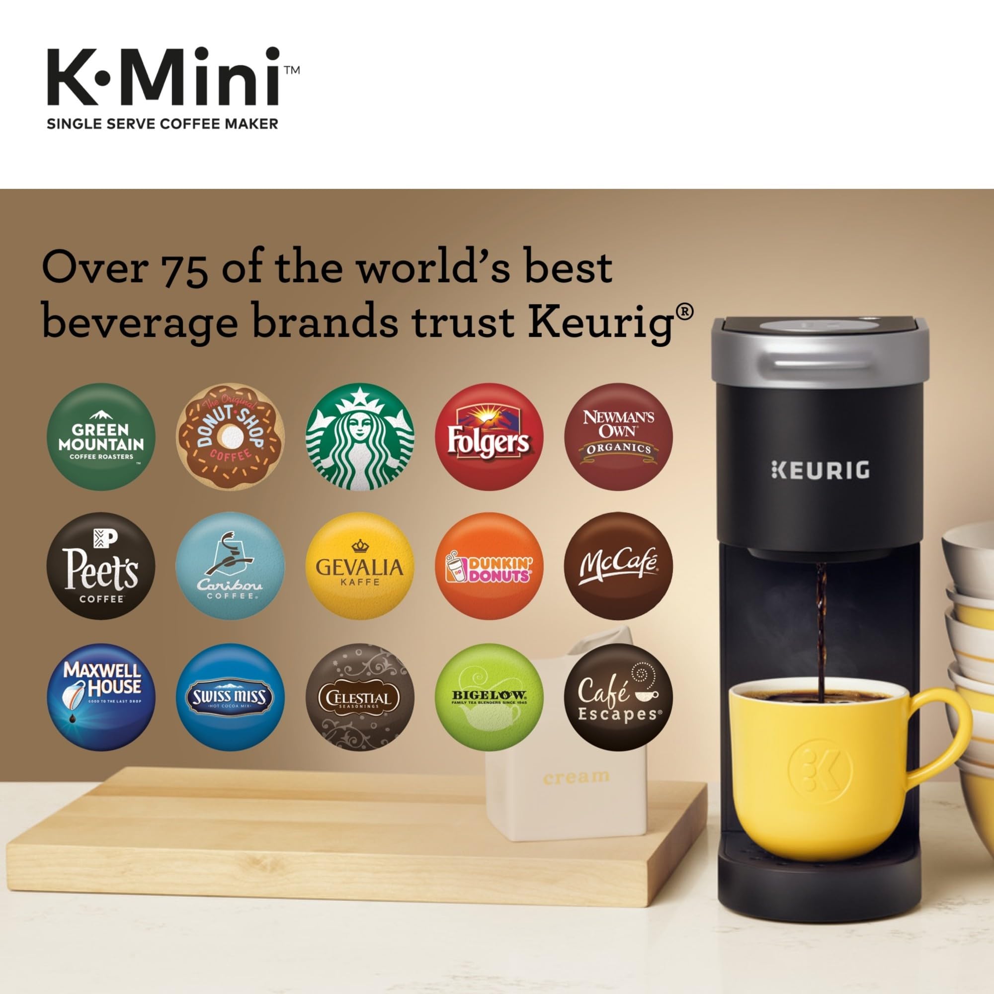 Keurig K-Mini Coffee Maker, Single Serve K-Cup Pod Coffee Brewer, 6 to 12 oz. Brew Sizes, Black