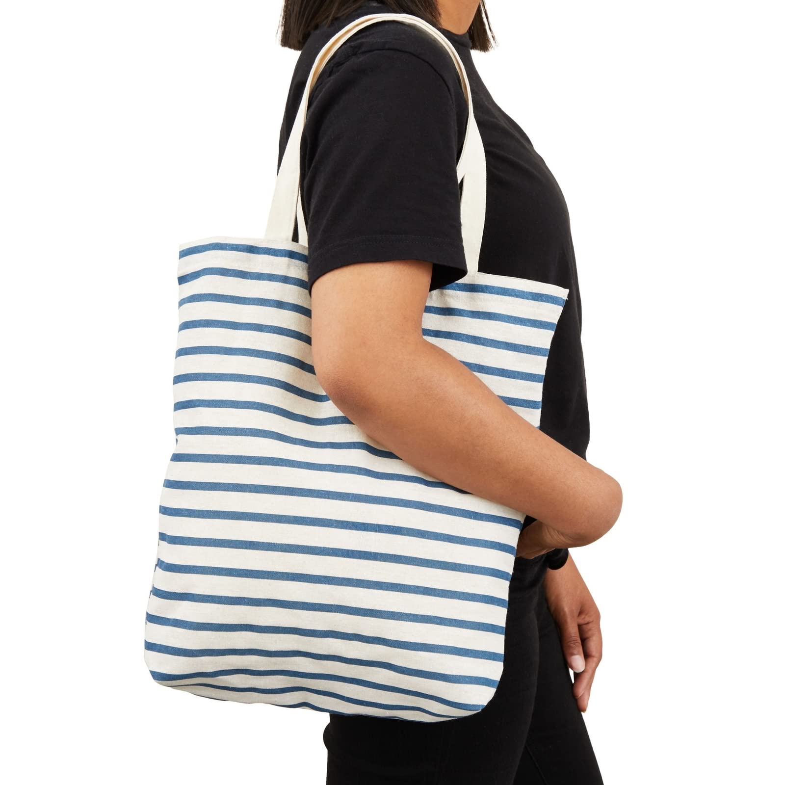 Juvale 3 Pack Small Reusable Tote Bags for Women, Canvas Cloth Bags for Shopping, 3 Designs (15 x 16.5 In)